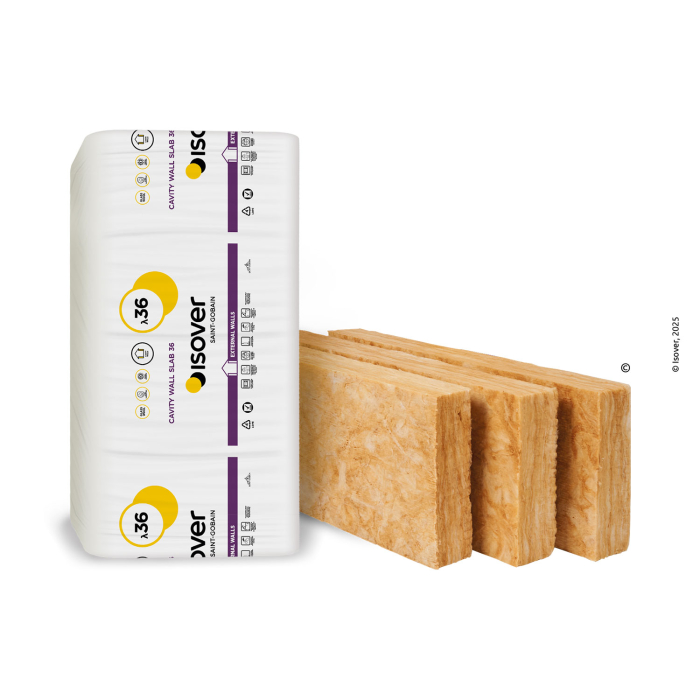 Isover 75mm Cavity Wall Slab 36 - Pack of 16 (8.74m2)